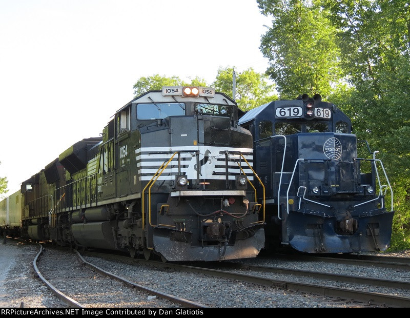 23k with the NS 1054 leading meets the passing AY Local with the MEC 619.